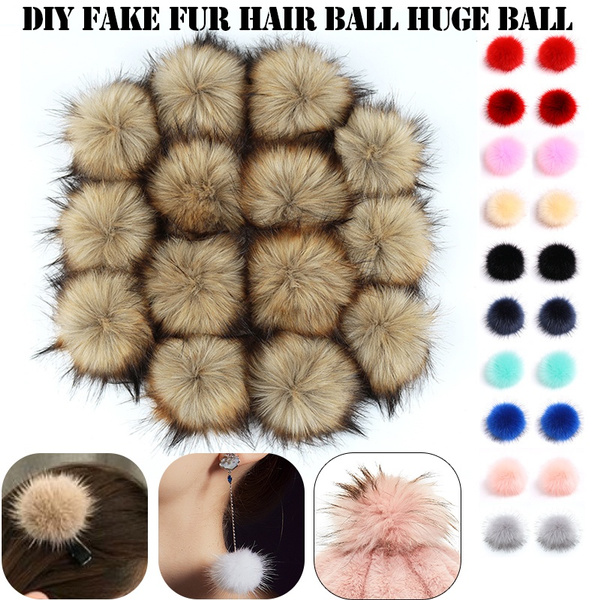 Faux Raccoon Fake Fur Hair Ball Huge Ball Fluffy Pompom Hat Bag Shoses ...
