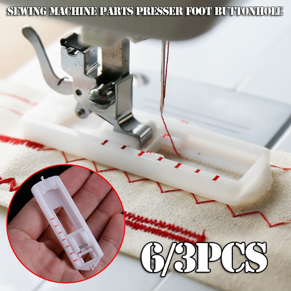 6/3pcs Sewing Machine Parts Presser Foot Buttonhole Foot Snap On Button ...