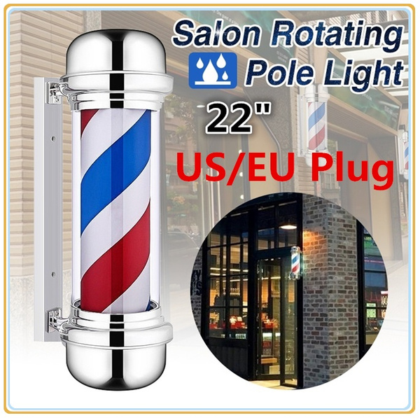 LED Rotating Light 22" Barber Shop Pole Red White Blue Rotating Light ...