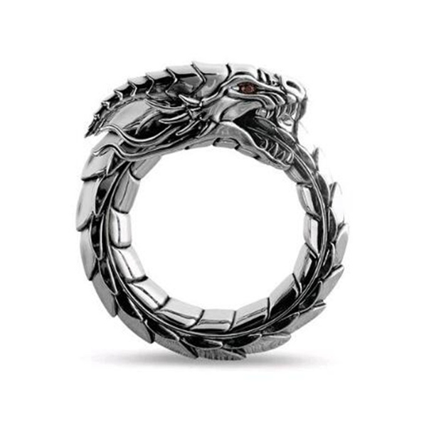 Myth Amulet Ring The Dragon of Norwegian Mythology Men Rings Steampunk ...