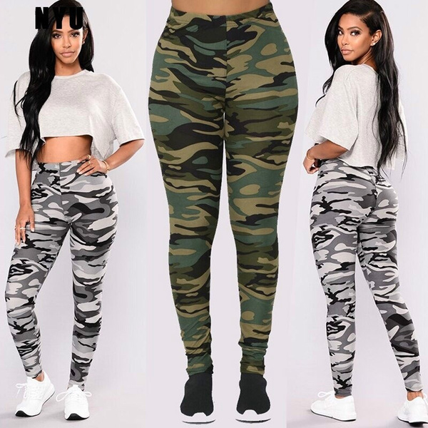 New Women Camo Cargo High Waist Hip Hop Trousers Pants Military Army ... New Women Camo Cargo High Waist Hip Hop Trousers Pants Military Army ...