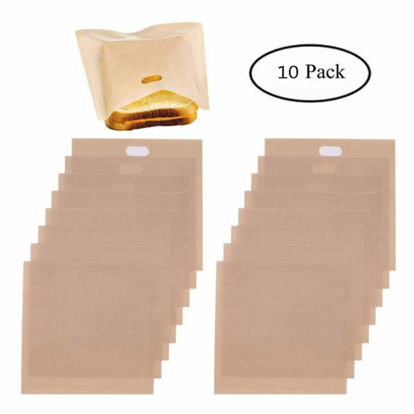 10pcs Toast Toaster Bags Non Stick Oven Grill Pizza Sandwich Bag | Wish
