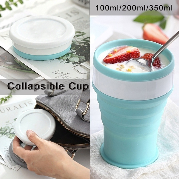 Portable Silicone Collapsible Drinking Cup Folding Cups for Travelling ...