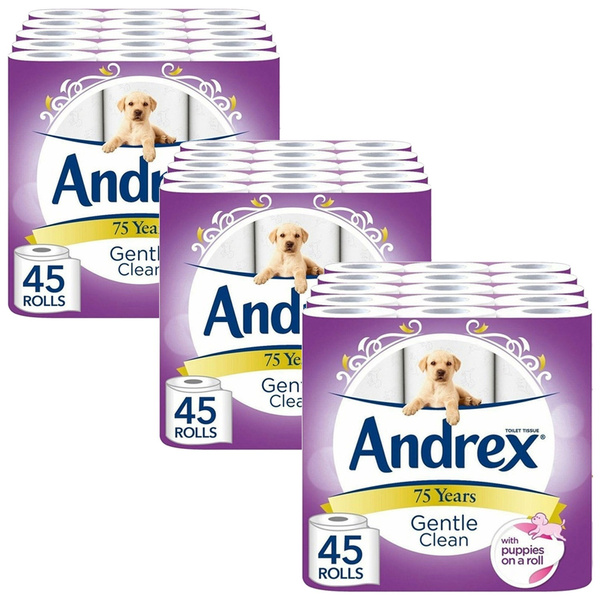 Andrex Aloe Gentle Clean Toilet Rolls Tissue Paper - 135 Rolls | Wish