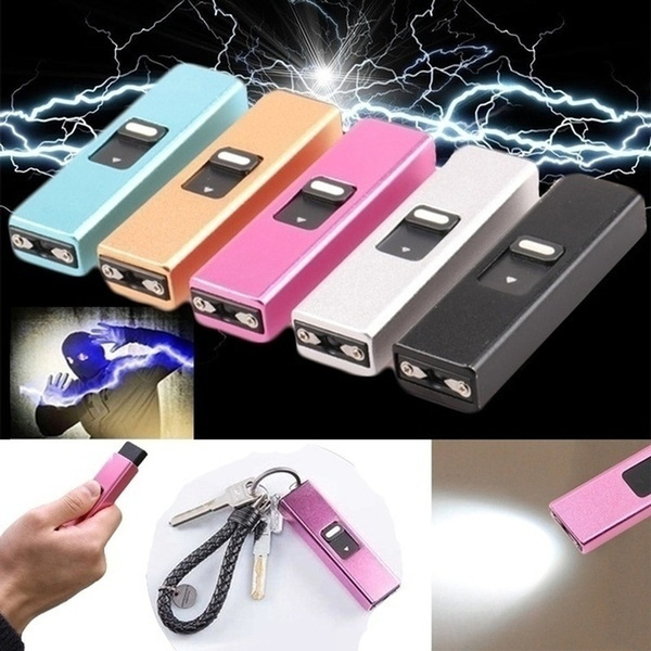 5 Colors Mini Key Ring Tazer Gun Flashlight Stun Gun LED Flashlight ...