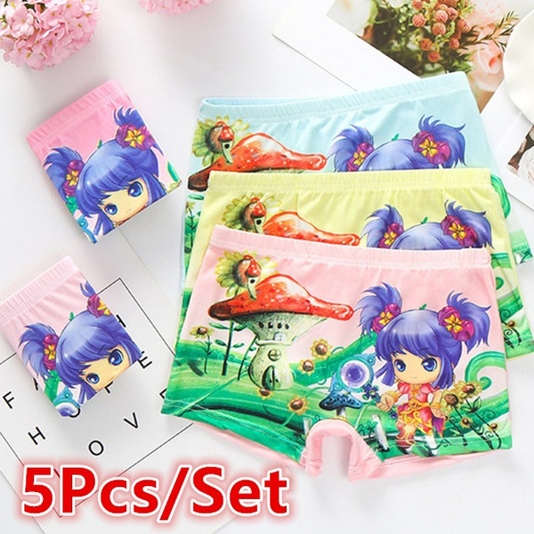 5Pcs Children Soft Panties Baby Underwear for Girls Kids Girl Candy ...
