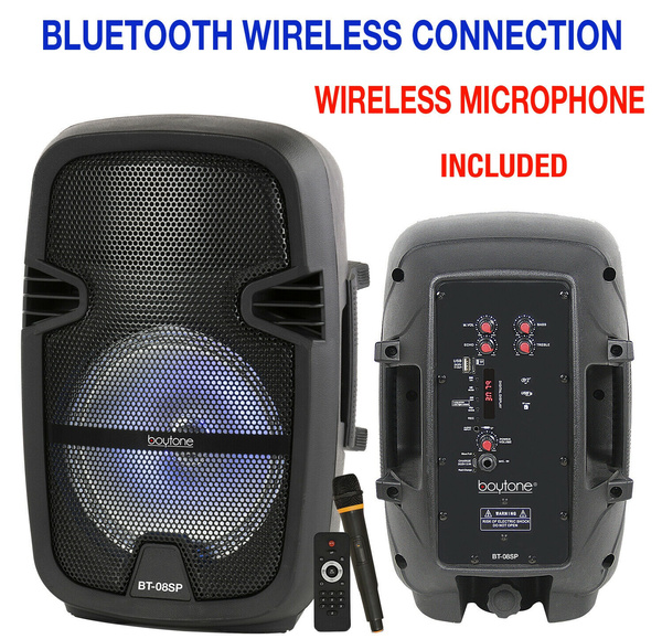 Portable 8" Bluetooth DJ Speaker 4500W PMPO, PA Loudspeaker Wireless ...