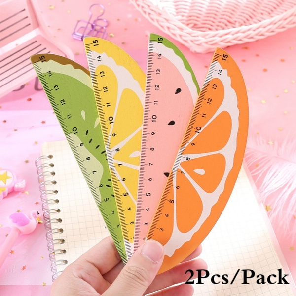 15cm 2Pcs/Pack Creative Cartoon Fruit Orange Watermelon Plastic Drawing ...