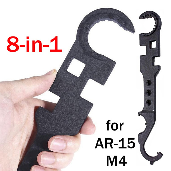8-in-1 Multi-functional Steel Rifle Wrench for AR-15/M4 Field Combo ...