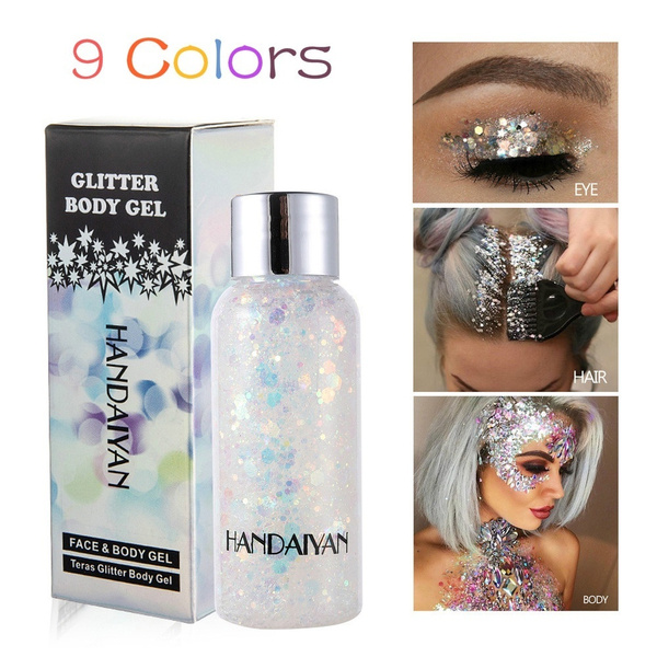 1 Bottle glitter body gel，Face and Body Sequins Glitter Body Gel ...