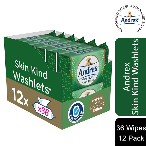 Andrex Washlets Skin Kind Flushable Toilet Wipes 12 Packs | Wish