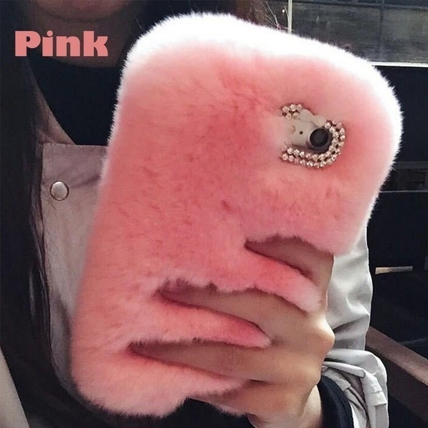 Oh My Gosh! Super Fluffy Soft Touch Cute Phone Cases Rabbit Fur Soft ...