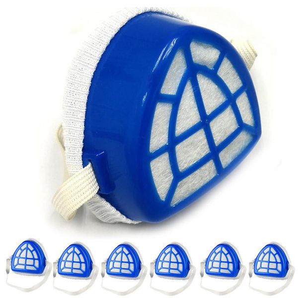 6 Pc Face Mask Reusable Respirator Air Purifying Plastic Filter Painter ...