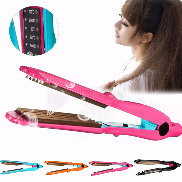 Ceramic Titanium Hair Crimper Crimping Perm Waver Curler Wet/Dry 5 ...