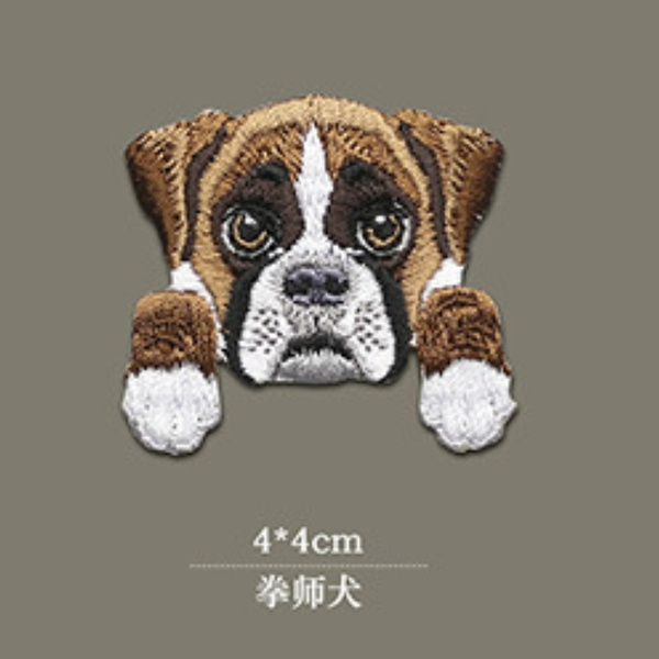 Boxer dog dog Patches for clothing iron embroidered patch applique iron ...