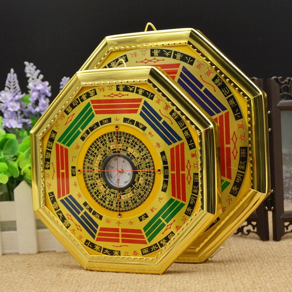 Chinese Compass Bagua Mirror Ancient 8 Hexagrams for Good Luck Blessing ...