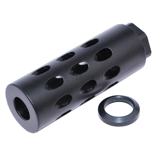 Black Anodized Aluminum Ultra Light 9mm Muzzle Brake Compensator 1/2x36 ...