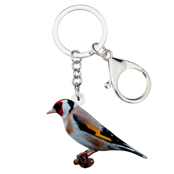 Acrylic European Goldfinch Bird Keychains Jewelry Animals Pendant ...
