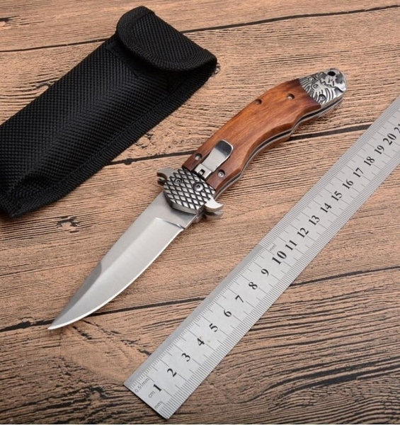 Hot AUTOMATIC Tactical Spring Assist Knife Outdoor Army Hunting Camping ...