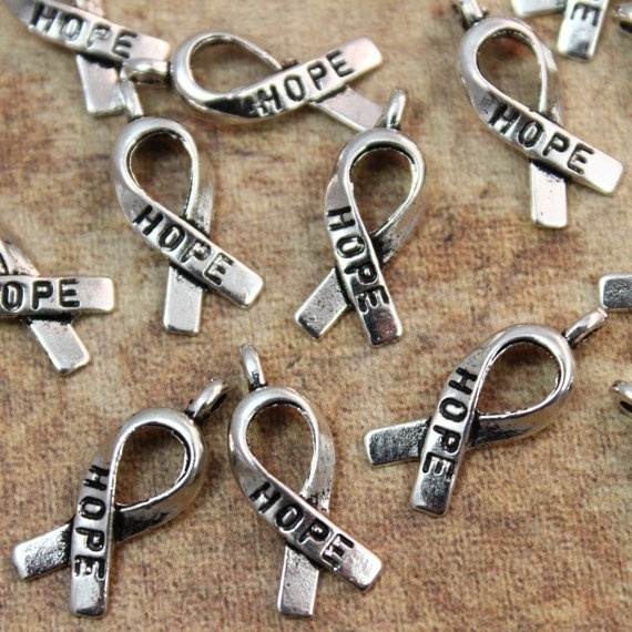 15Pcs Hope Ribbon Pendants 7 x 15 mm For Making DIY Handmade ...