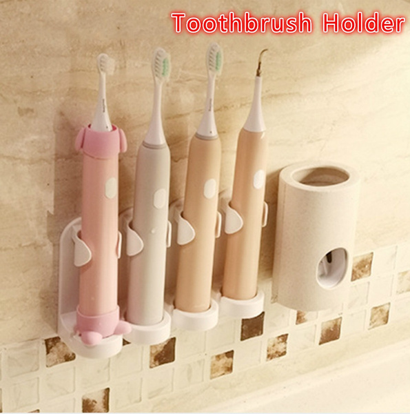 Creative Traceless Stand Rack Toothbrush Organizer Electric Toothbrush ...