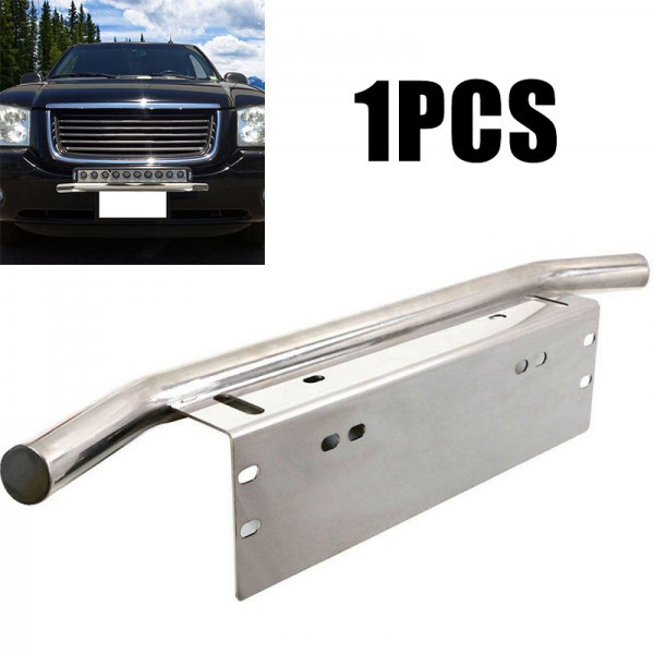 Car Bull Bar Front Bumper License Plate Mount Bracket Light Holder ...