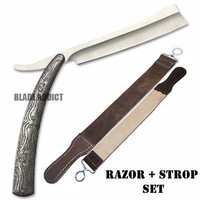10.5" Sweeney Todd Straight Blade Barber Razor Knife Shaving Cut Throat ...