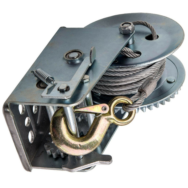 2200Lbs Dual Gear Hand Winch Towing Boat Trailer w/ 33FT Steel Cable ...