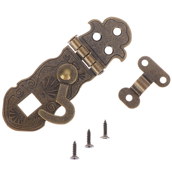 Antique notebook lock metal buckle package box hinge lock fastener ...