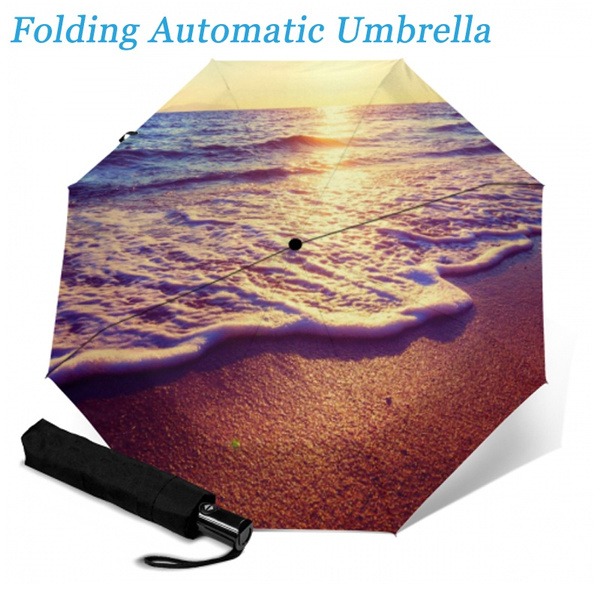 Creative Automatic tri-fold umbrella Three-fold Umbrella Sun Umbrella ...