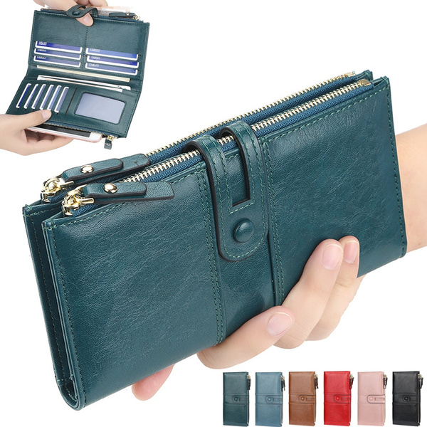 Genuine Leather Women's Wallets Bifold Multi Card Case Wallet with ...