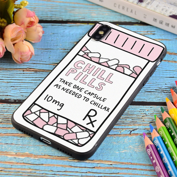 Take a Chill Pill Print Soft Silicone Matt Case For Apple iPhone and ...