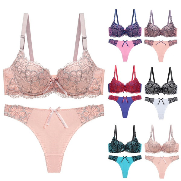 Hot Sexy Plus Size Brassiere Embroidered Push Up Large Women Lace Bra