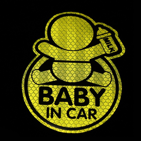 Baby In Car Stickers Reflective Warning Stickers Cars Body Decal 10.5cm ...