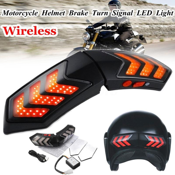 Wireless Motorcycle Helmet LED Safety Light Motorbike Turn Signal ...