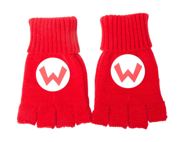 Super Mario Gloves Fingerless Mario Logo new Official Nintendo Red | Wish