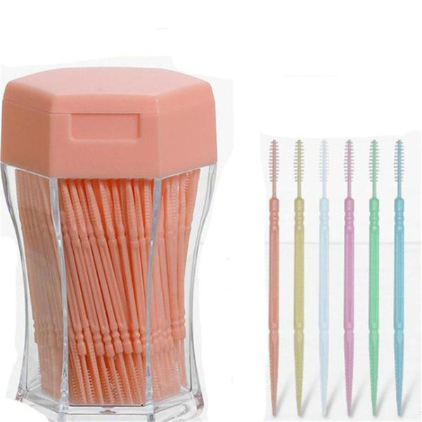 200pcs/set Soft Plastic Double-head Brushed Toothpick 6.2 Cm ...