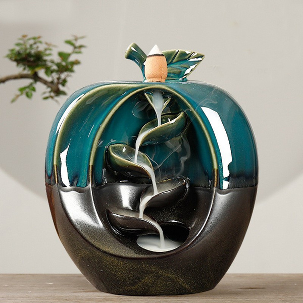 Apple Pear Shaped Backflow Incense Burner Waterfall Aromatherapy ...