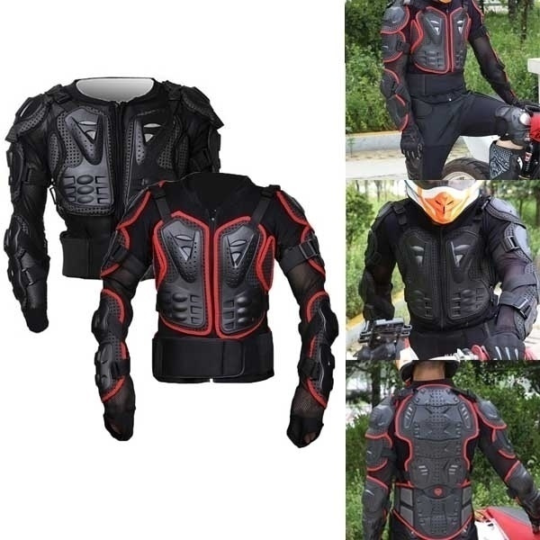 Motorcycle Full Body Armor Shirt Jacket Back Shoulder Protect Gear XS ...