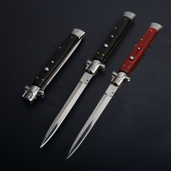 Classic Stiletto Style Spring Assisted Automatic Knives Camping Knife ...