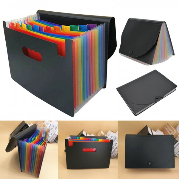 Expanding File Box 13 Pocket A4 Folder Document Organiser with Flip ...