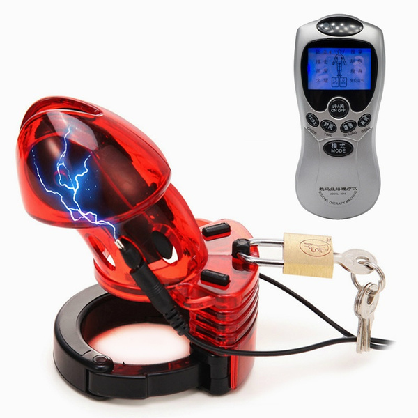 Electric Shock Chastity Co-ck Cages For Male Belt Lock | Wish