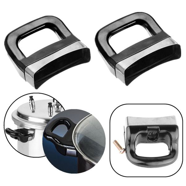 2Pc Black Kitchen Cooker Handle Universal Pressure Steam Pan Pot Side Handle Heat Shielding ...