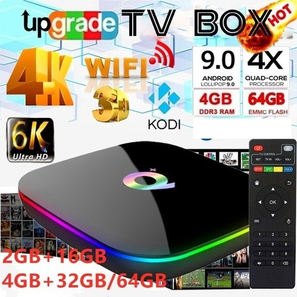 2020New Upgrade KODI Smart TV BOX Android 9.0 Smart Player TV Box Q BOX ...