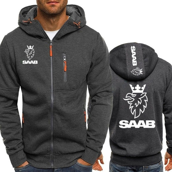 Saab Spring Hoodie Coat Zip up Jacket Warm Sweatshirt For Men | Wish