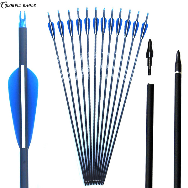 New Carbon Arrows 28"/30"/31" Archery Arrow Spine500 Changeable ...