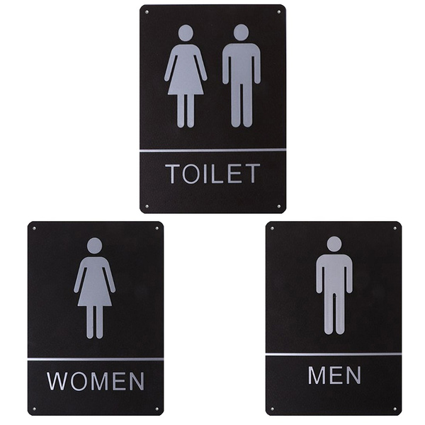 12" X 8" Bathroom Sign Toilet Tin Sign WC Sign restroom Matel Sign | Wish