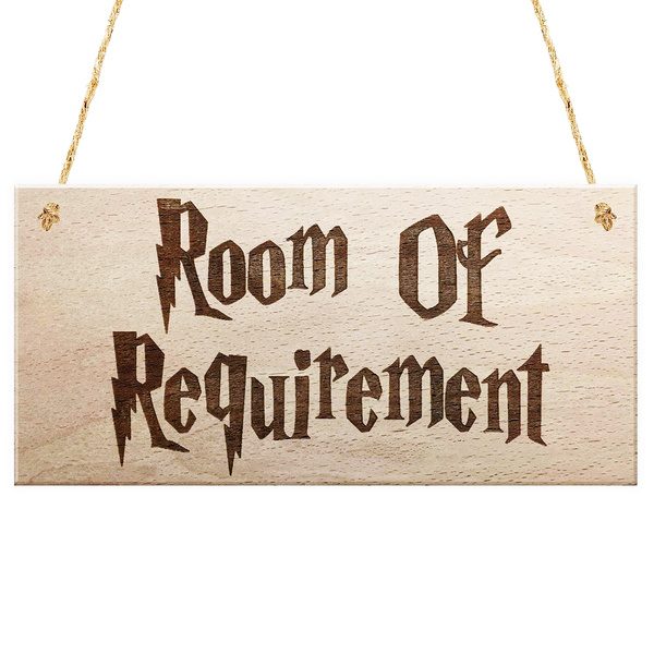 Room of Requirement Hanging Plaque Gift Bedroom Toilet Wood Sign
