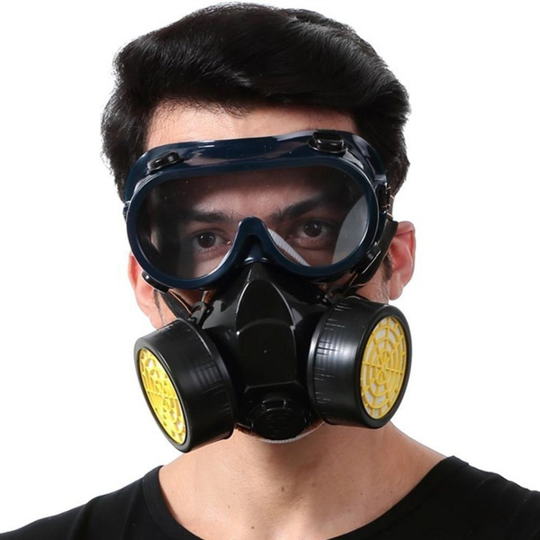 Respirator Gas Mask Safety Chemical Anti-Dust Military Eye Goggle Set ...