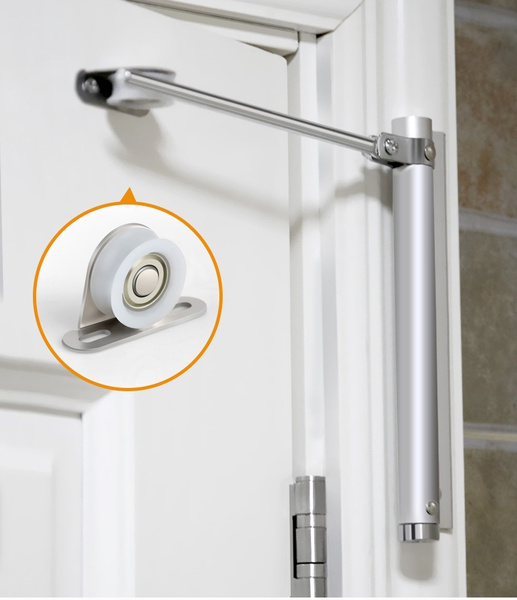 1pc Reliable Aluminum Door Closer with wheel Adjustable Surface Mounted ...